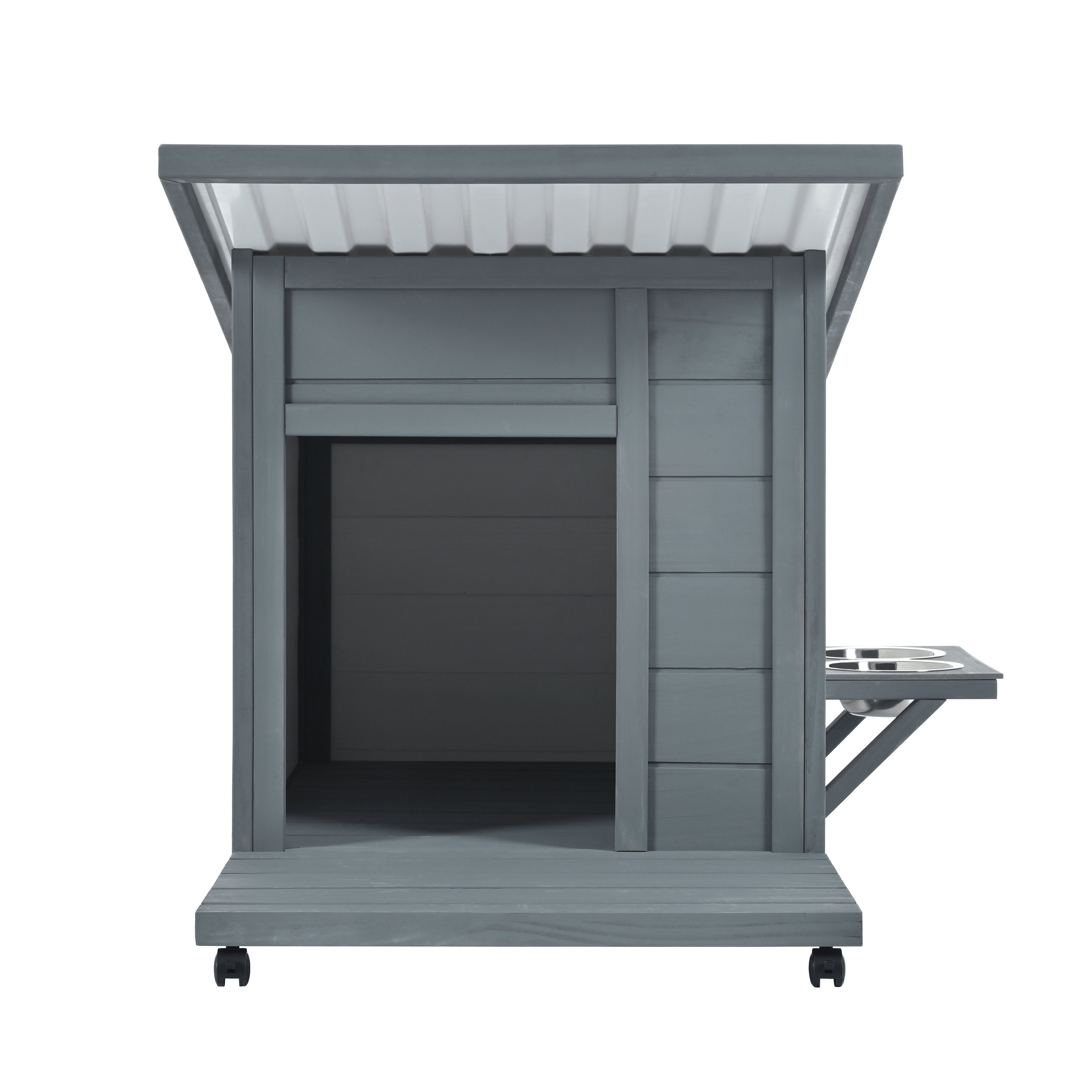 Tucker Murphy Pet™ Outdoor Dog House With Wheels And Bowls - Portable ...