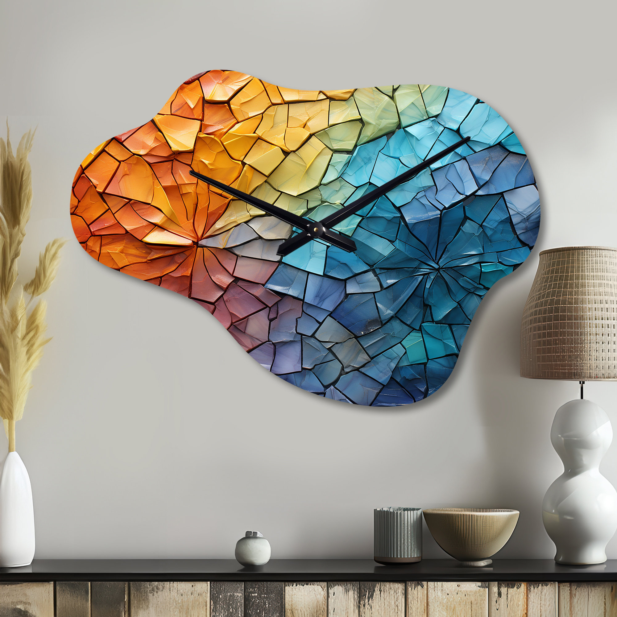 Design Art Colorful Mosaic II - Abstract Collages Cloud Metal Wall ...