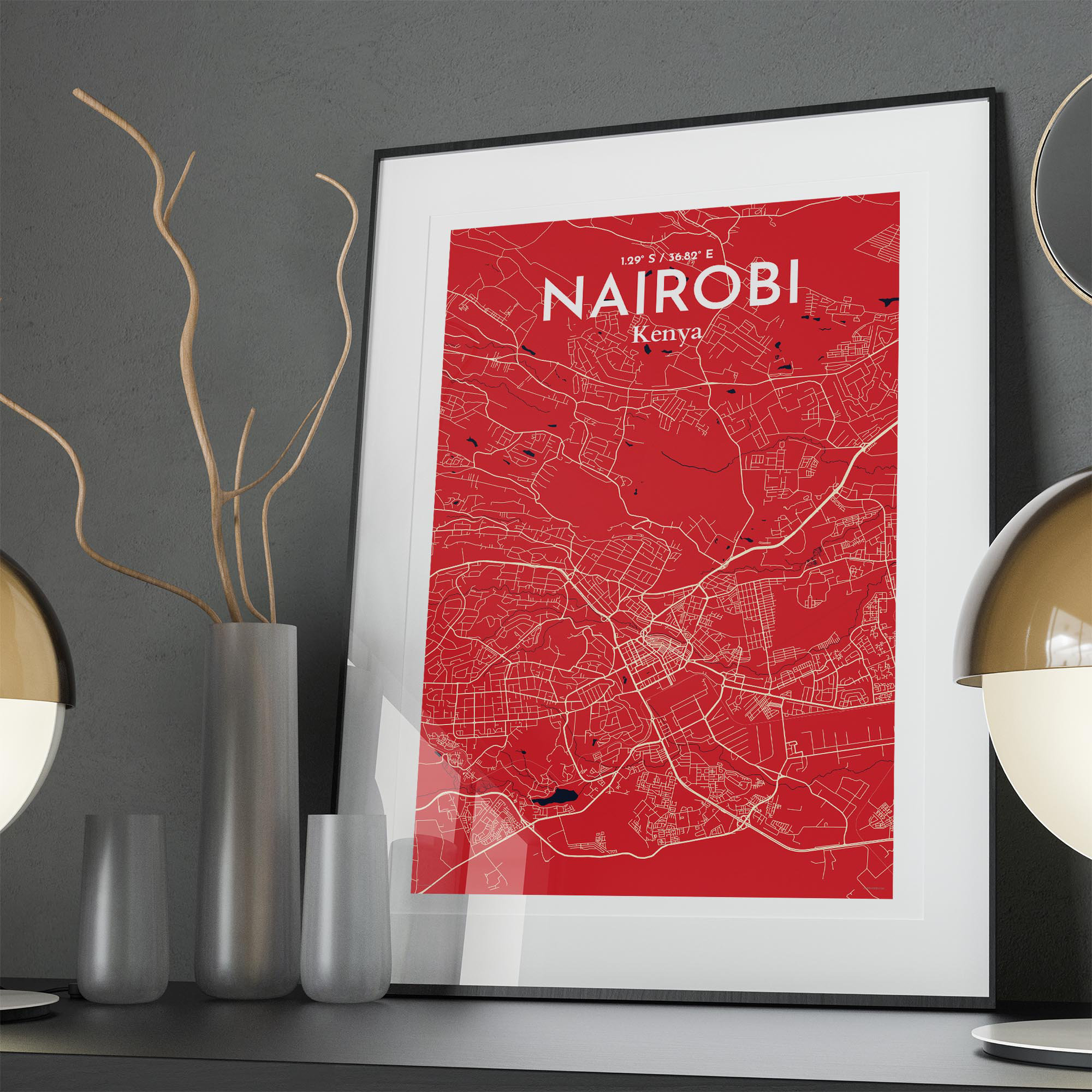 17 Stories Nairobi City Map Graphic Art In Nautical | Wayfair