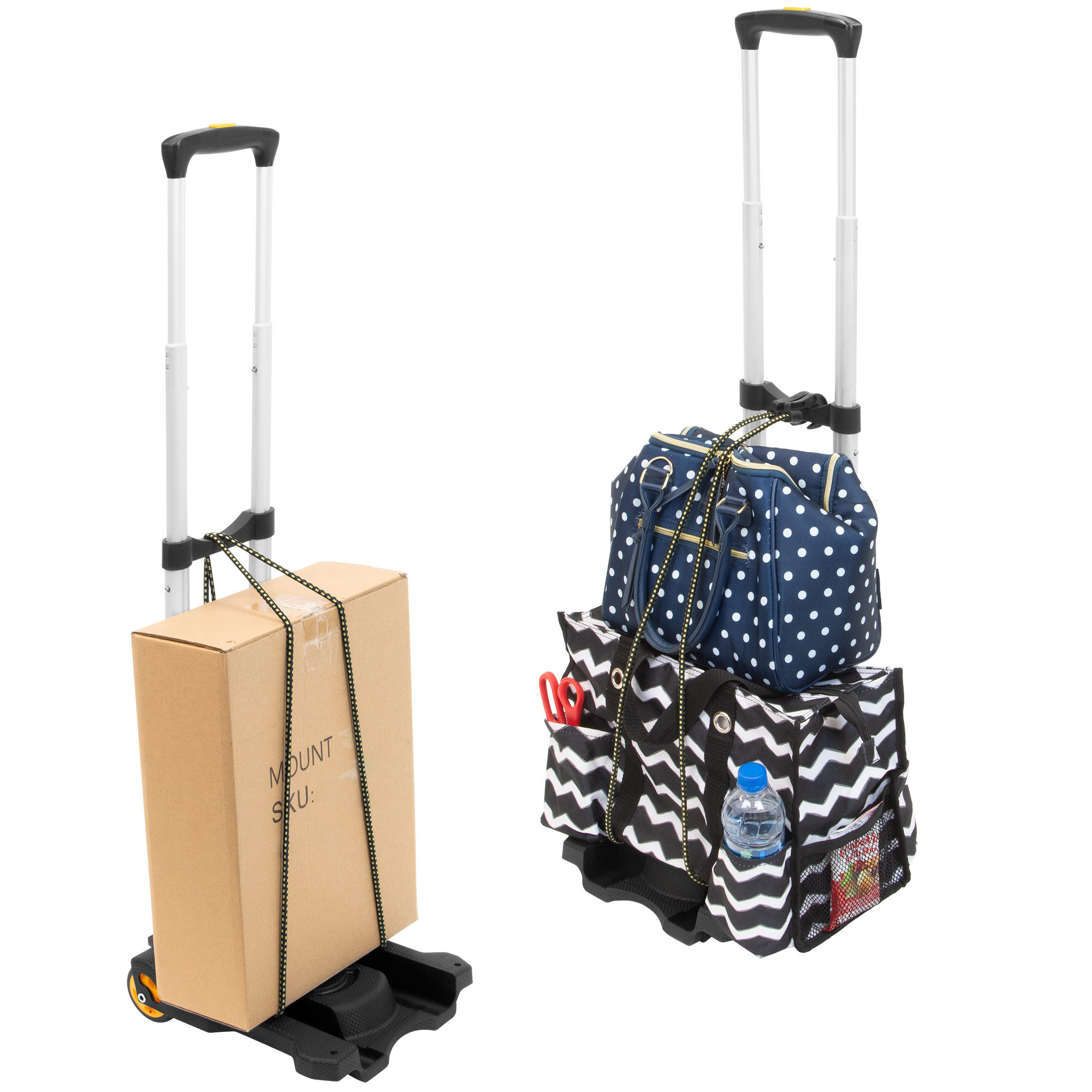 Mount-It! Luggage Cart with Wheels Foldable, Strong, Compact Luggage ...