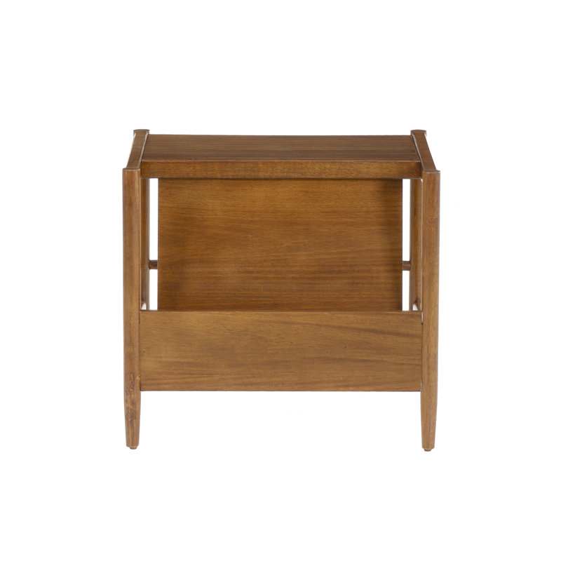 George Oliver Helsel Walnut Magazine Rack Side Table | Wayfair