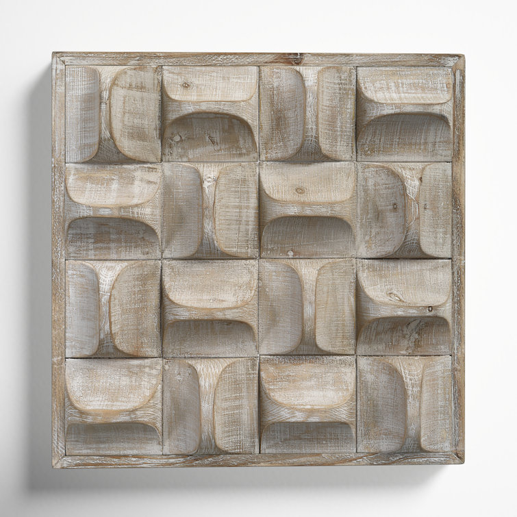 Birch Lane™ Modern Abstract Wall Decor on Solid Wood | Wayfair