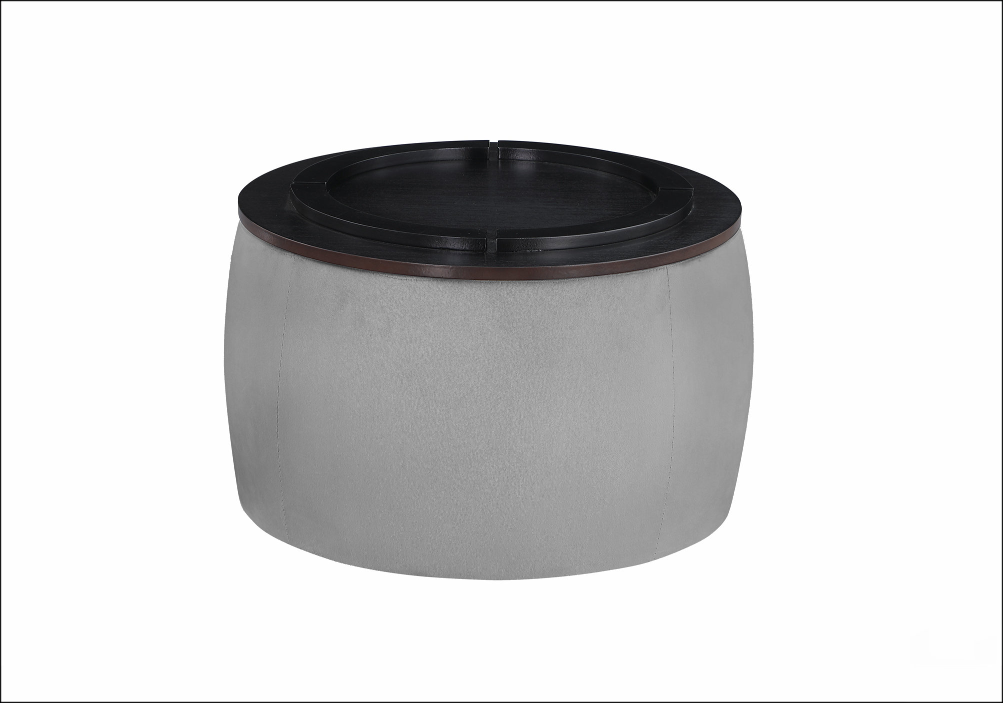 George Oliver Round Ottoman Set with Storage, 2 in 1 combination, Round ...