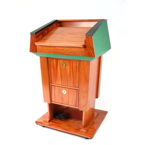 Executive Wood Full Podium with Wheels | Wayfair