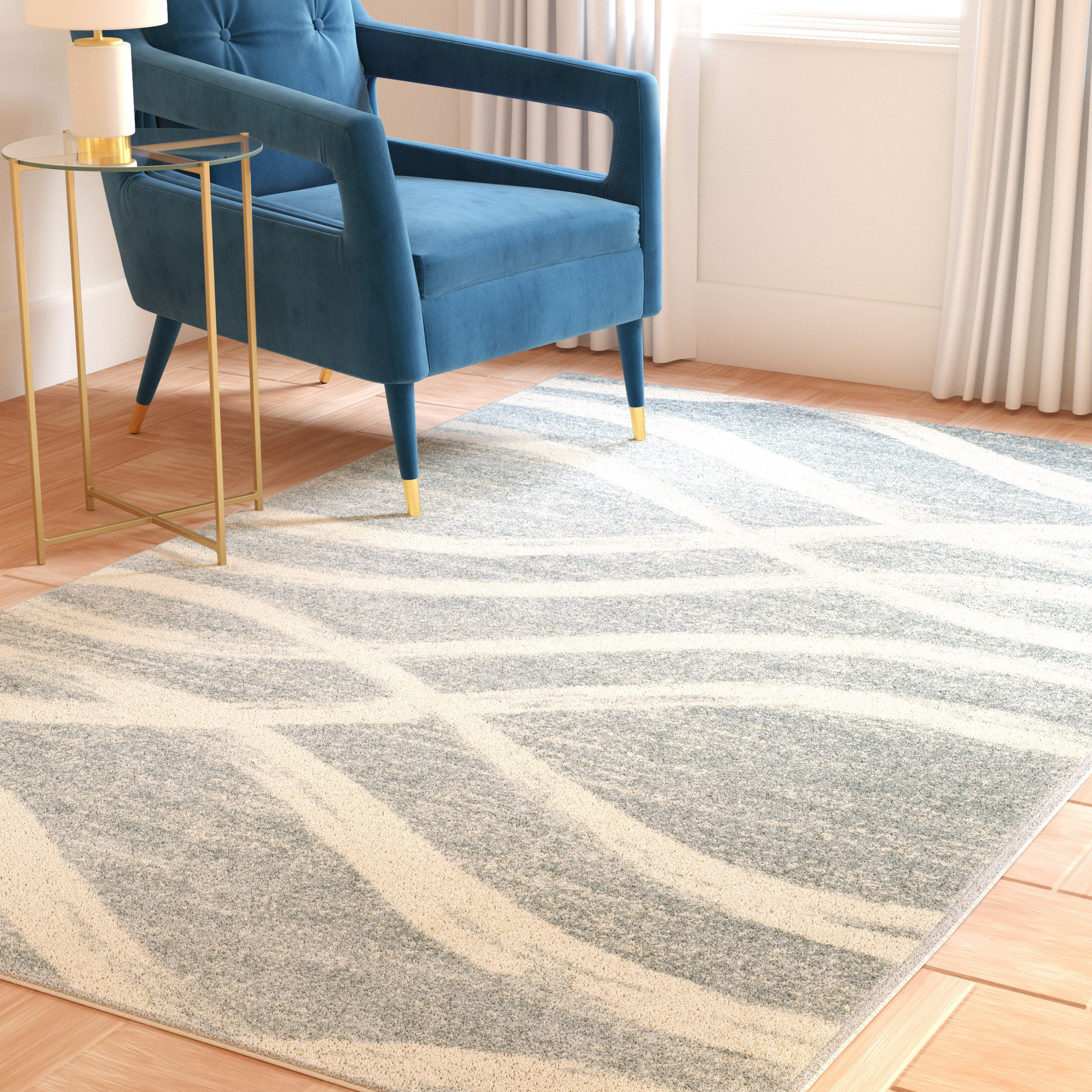 Wrought Studio Shelva Performance Abstract Rug & Reviews | Wayfair