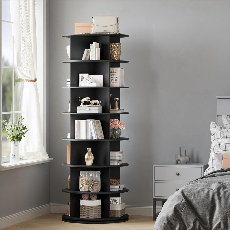Hokku Designs 7 Tier Rotating Shoe Rack Tower, 360° Revolving Free ...