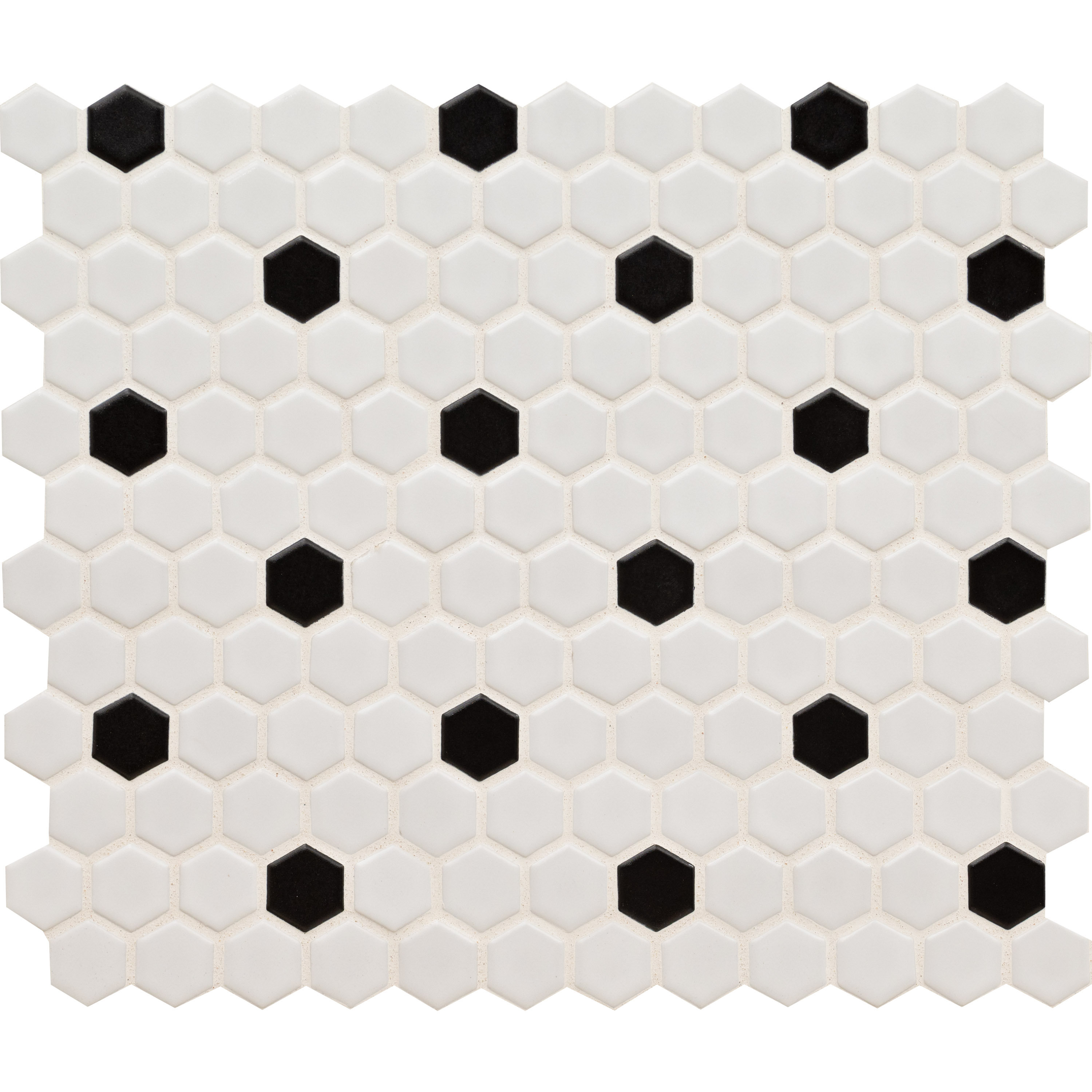 Ackland Monarch Hexagon 10 in. x 11 in. Matte Porcelain Mosaic Floor ...