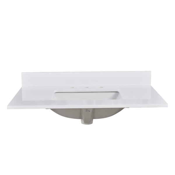 Bohuang 36" Single Bathroom Vanity Top in Solid White with Sink – For ...