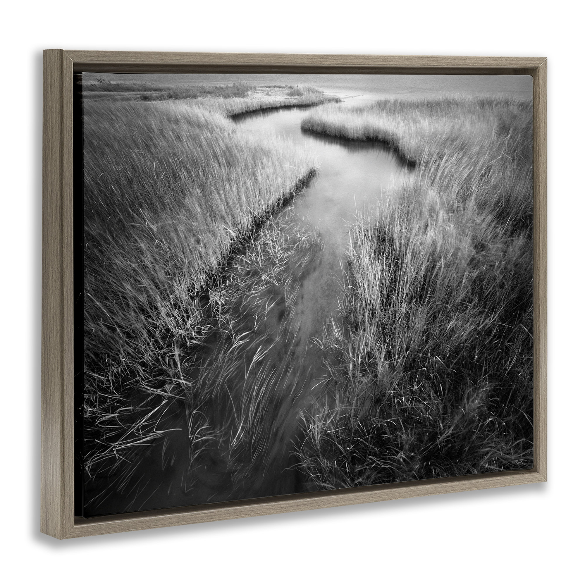 Latitude Run® Meandering Estuary View Framed Floater Canvas Wall Art by ...