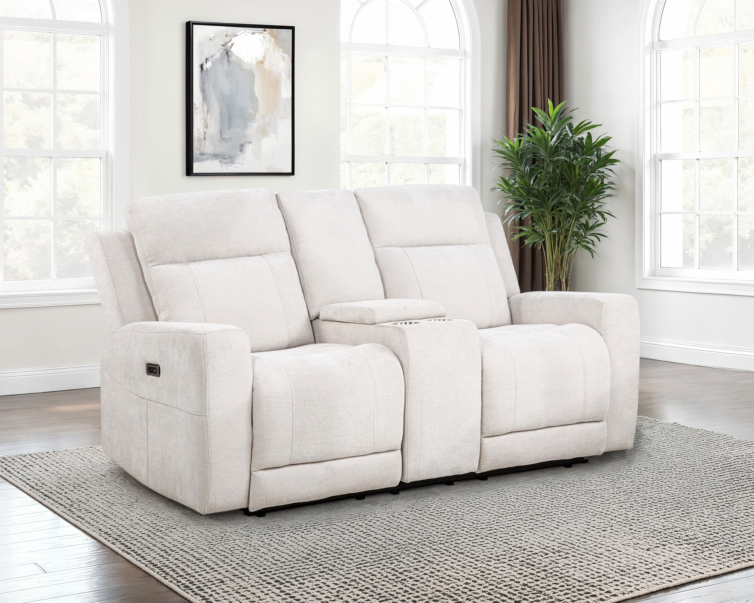 Latitude Run® Cloutier Chenille Upholstered Power Reclining Loveseat ...