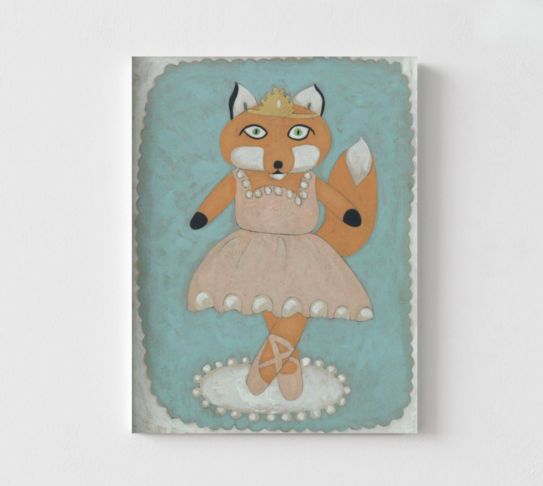 WeFrameArt Cute Fox Print, Framed Ballerina Wall Art, Fox Kids Poster ...