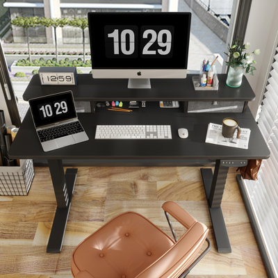 Inbox Zero Height Adjustable Standing Desk & Reviews | Wayfair