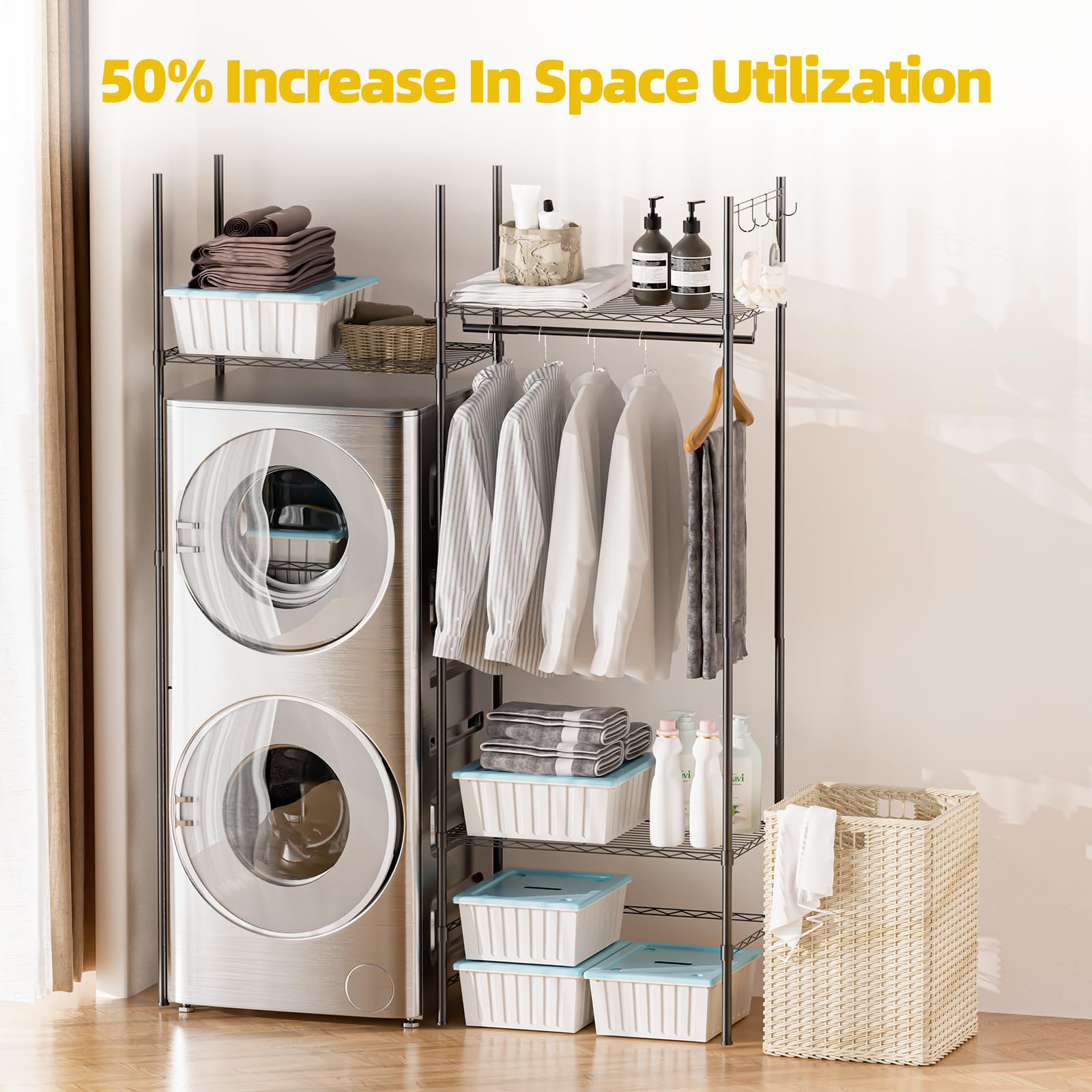 chuangyanUS Over Washer And Dryer Shelves, Laundry Room Space Saver ...