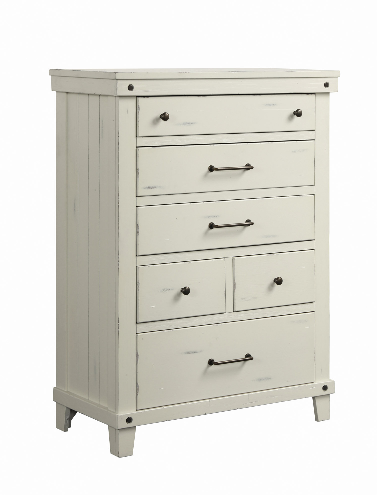Ophelia & Co. 6-Drawer Distressed Dresser, Birch Veneer & Pine Solids ...