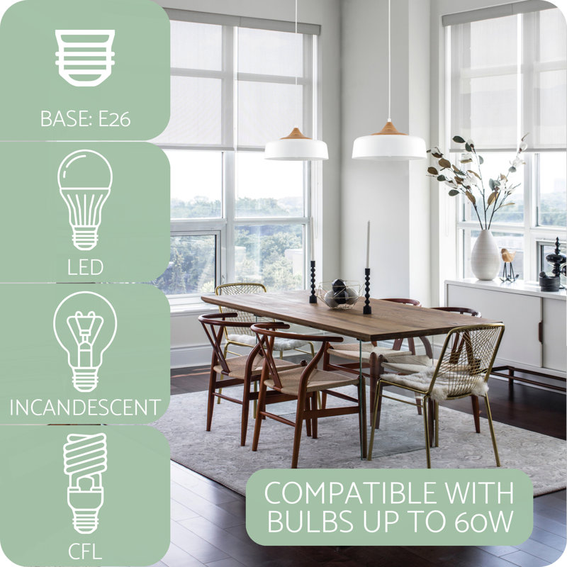 Ebern Designs Deylin 1 - Light Dome Schoolhouse Pendant | Wayfair