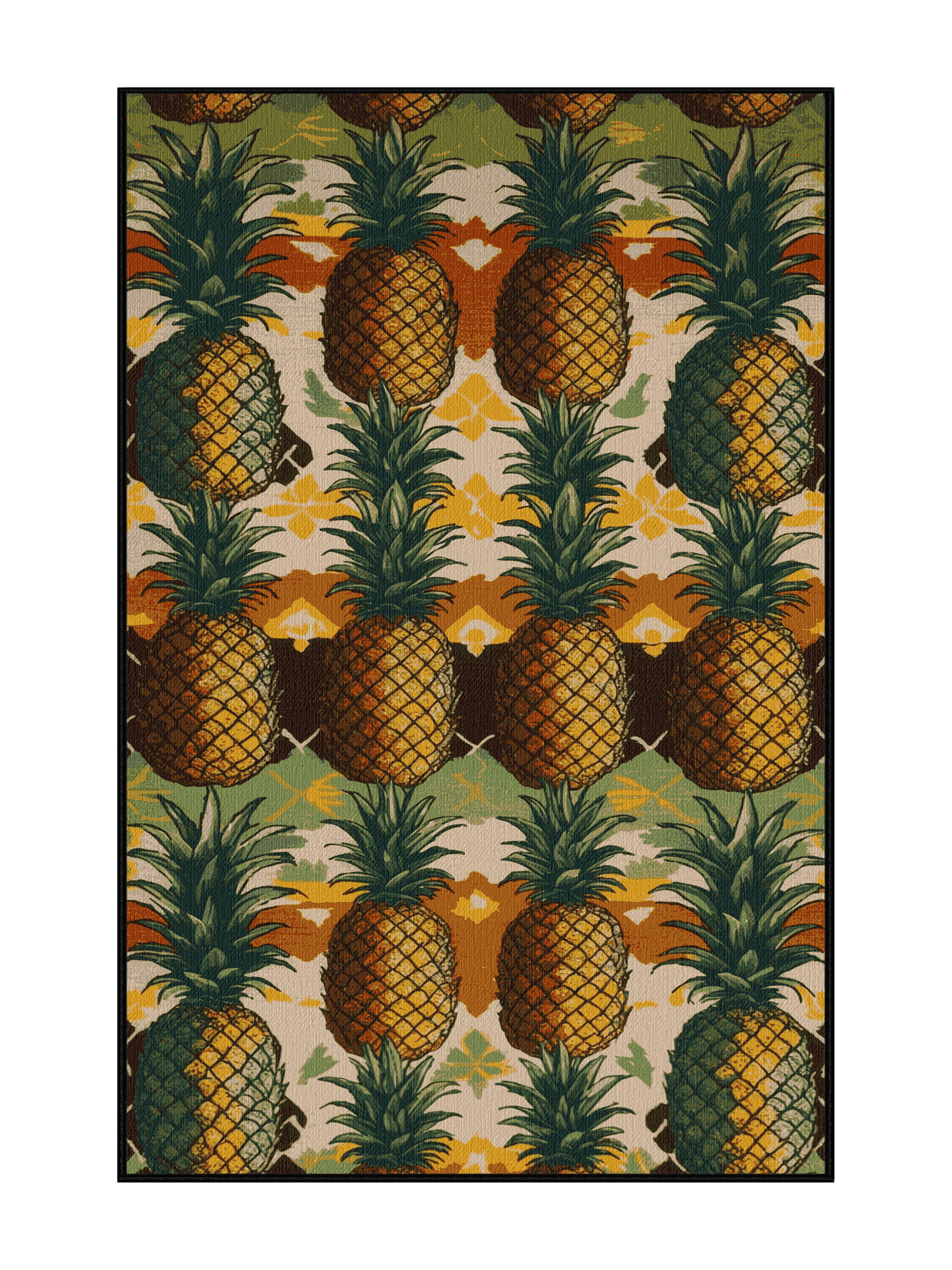 Bayou Breeze Washable Pineapples Hawaiian Area Rug | Wayfair