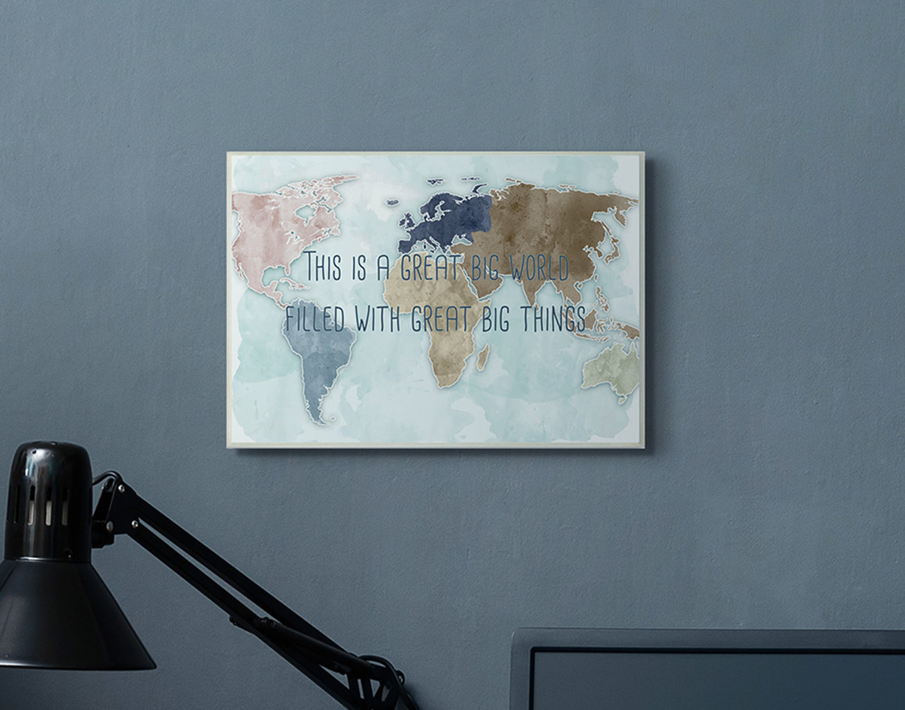 Trinx This Is A Great Big World Phrase Map Of Continents | Wayfair