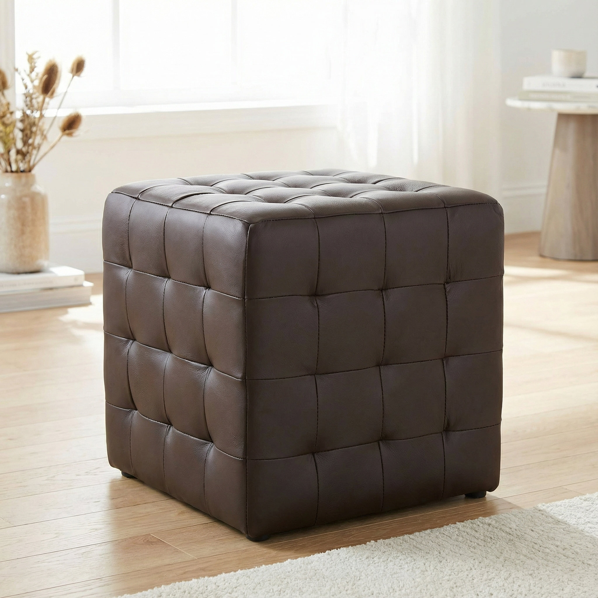 Latitude Run® Phabian Leather Ottoman & Reviews | Wayfair