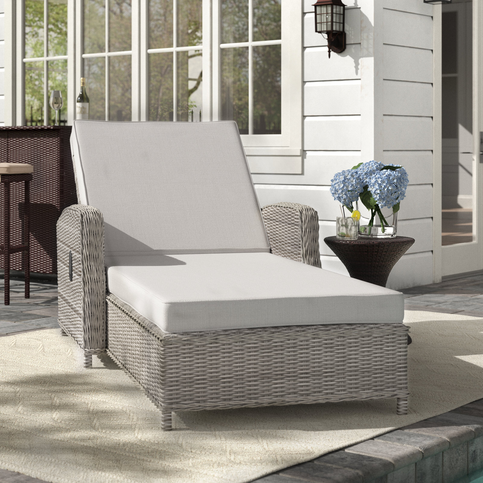 Lark Manor™ Alyeska 62.5" Long Reclining Single Chaise with Sunbrella ...