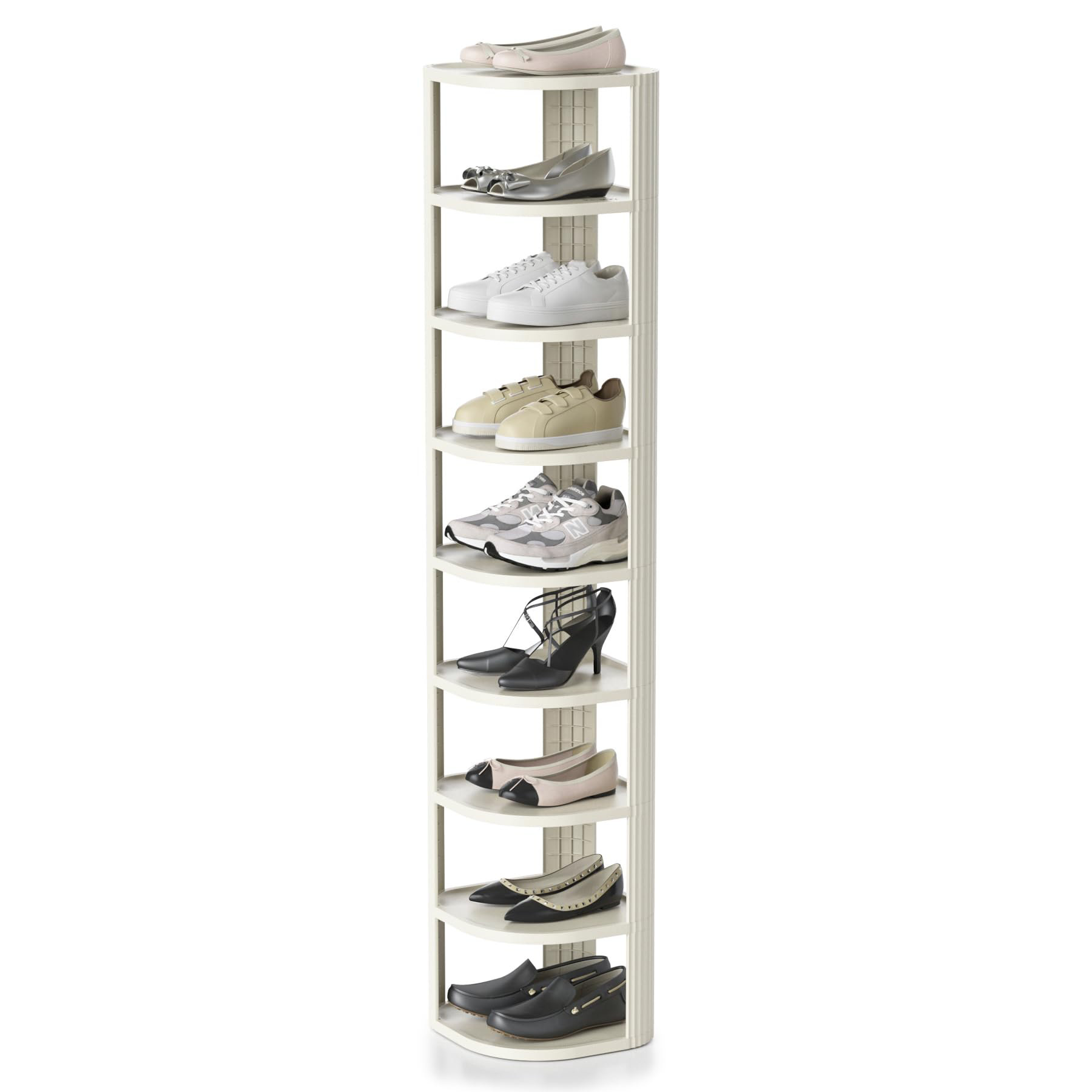 Rebrilliant 9 Tiers Corner Shoe Rack - Free Standing Shoe Shelf ...