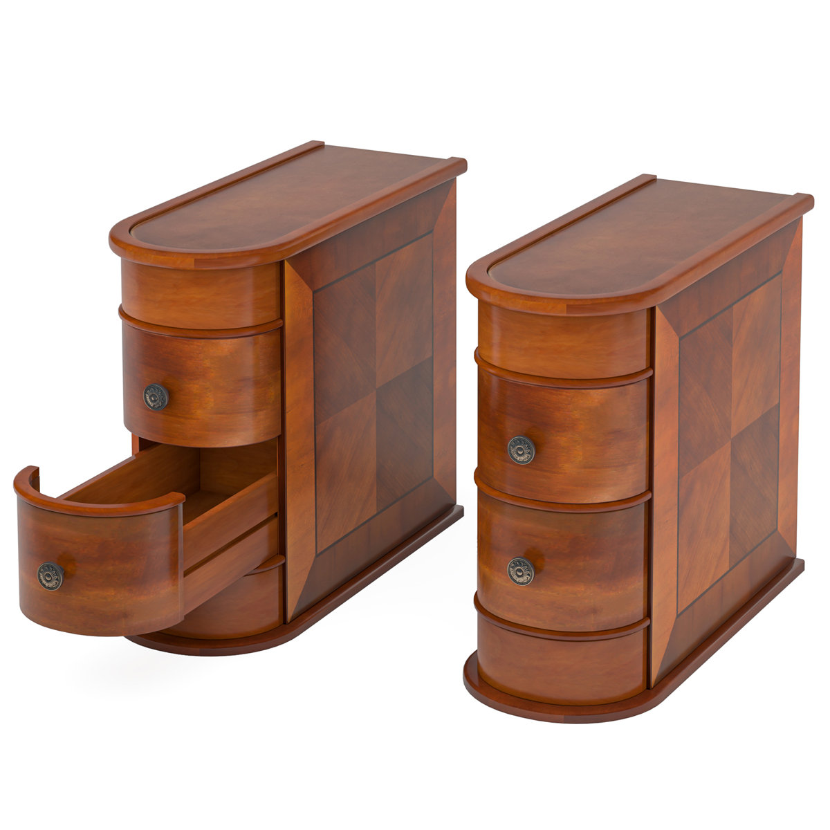 Wildon Home® Belanna Solid Wood Enclosed 2 - Drawer End Table Set ...