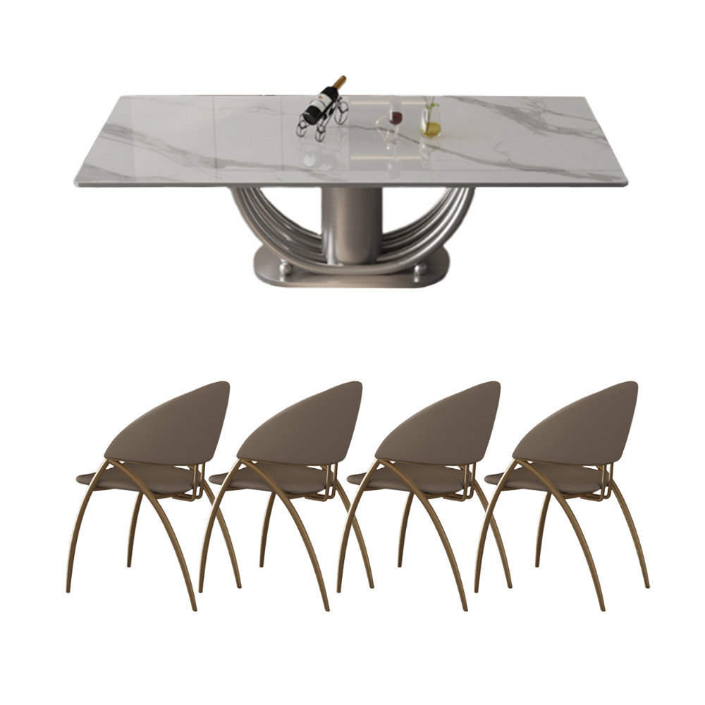 Pakloer Modern sintered stone top dining table sets | Wayfair