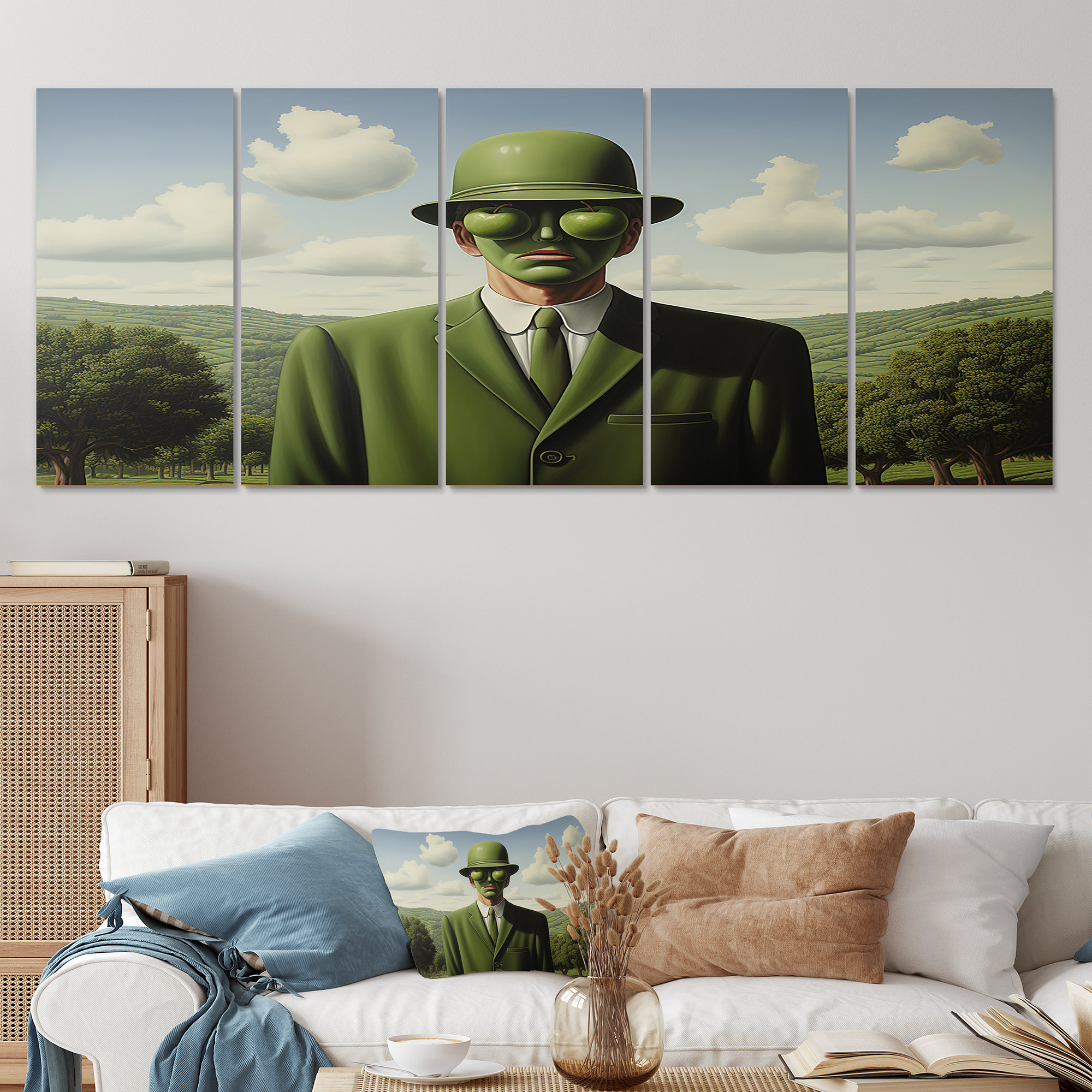 Trinx Green Surrealist Man Portrait II 5 Piece Art " Green Surrealist ...