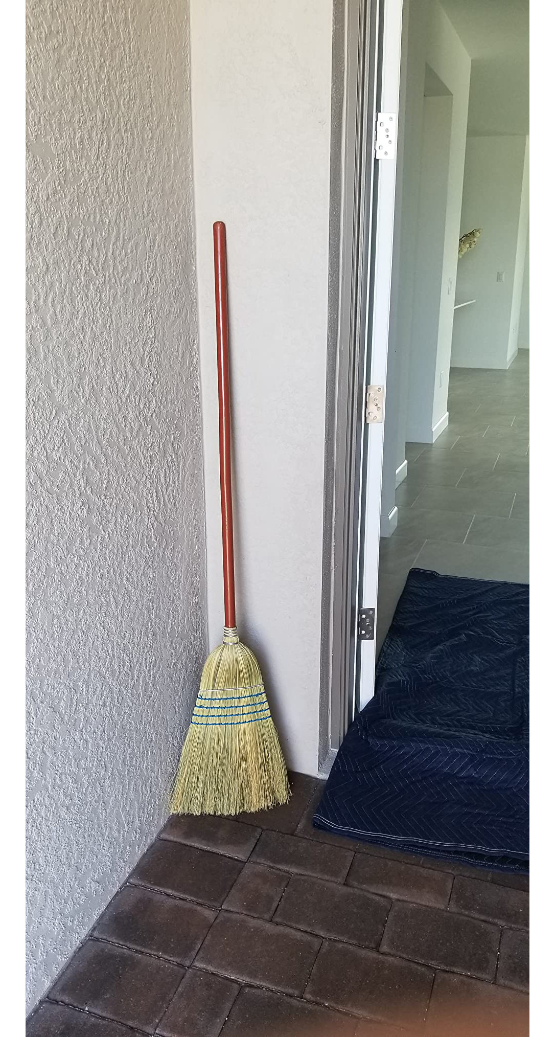 MODVAT Heavy Duty Corn Broom 13 x 2.5 x 58 inches Indoor Outdoor Broom ...
