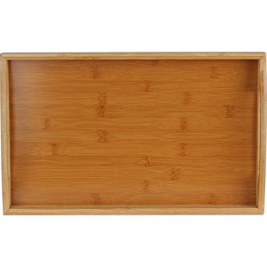 Millwood Pines Serving Tray Bamboo - Wooden Tray With Handles By ...