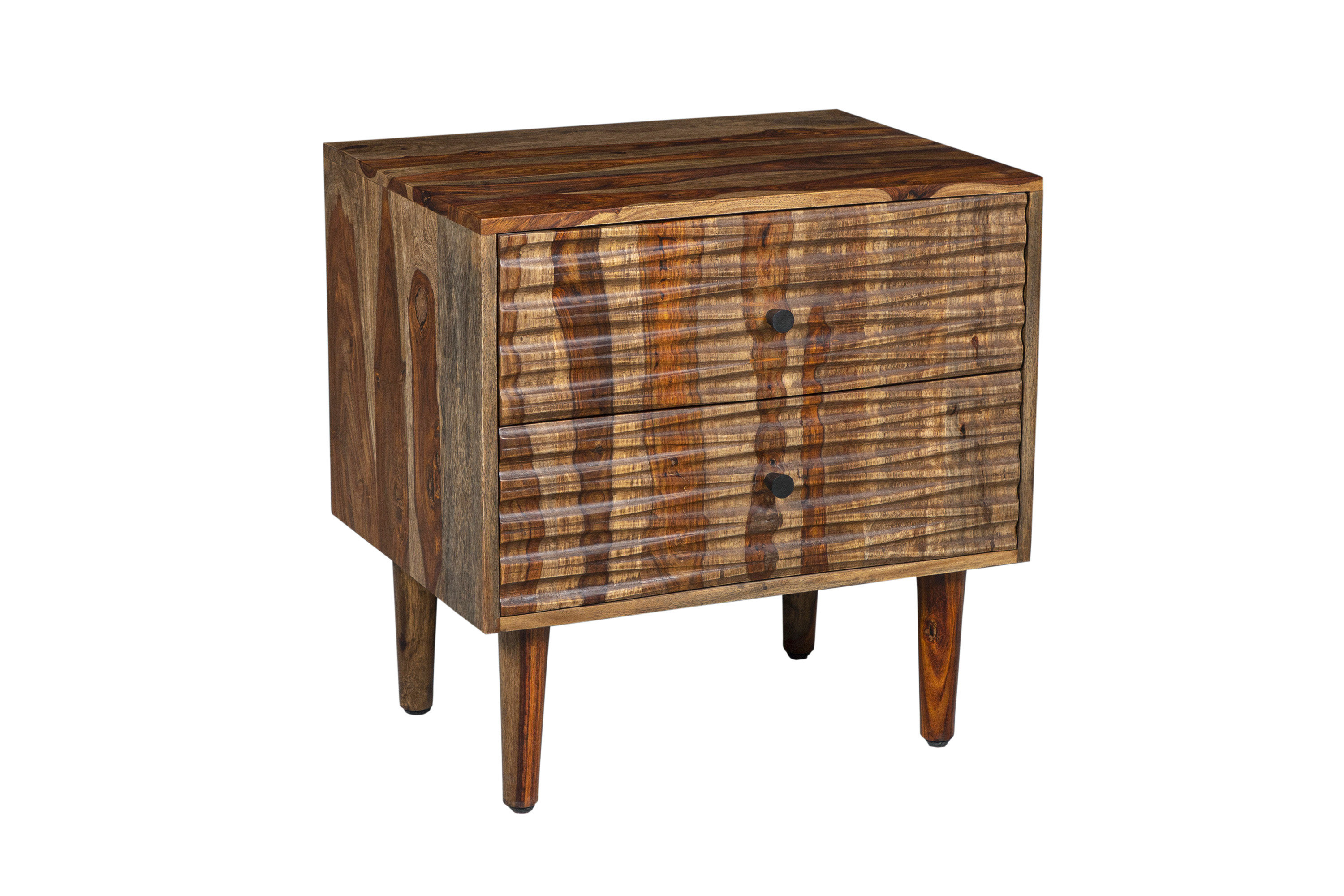 Loon Peak Eleck 2 - Drawer Solid Wood Nightstand in Brown | Wayfair