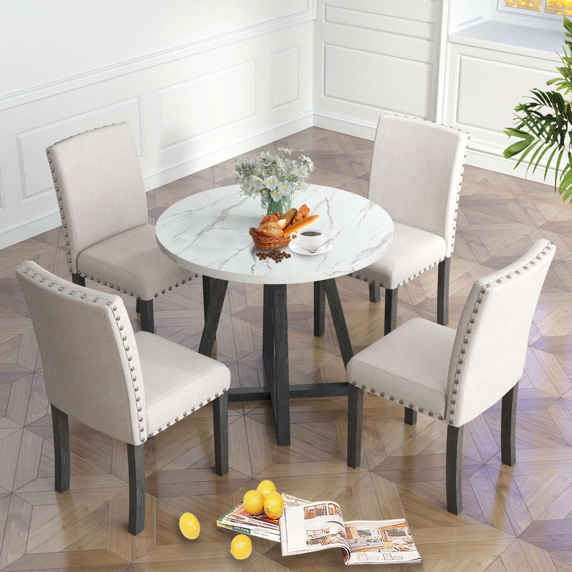 Lark Manor™ Baliegh Round 35'' Restaurant Dining Set | Wayfair