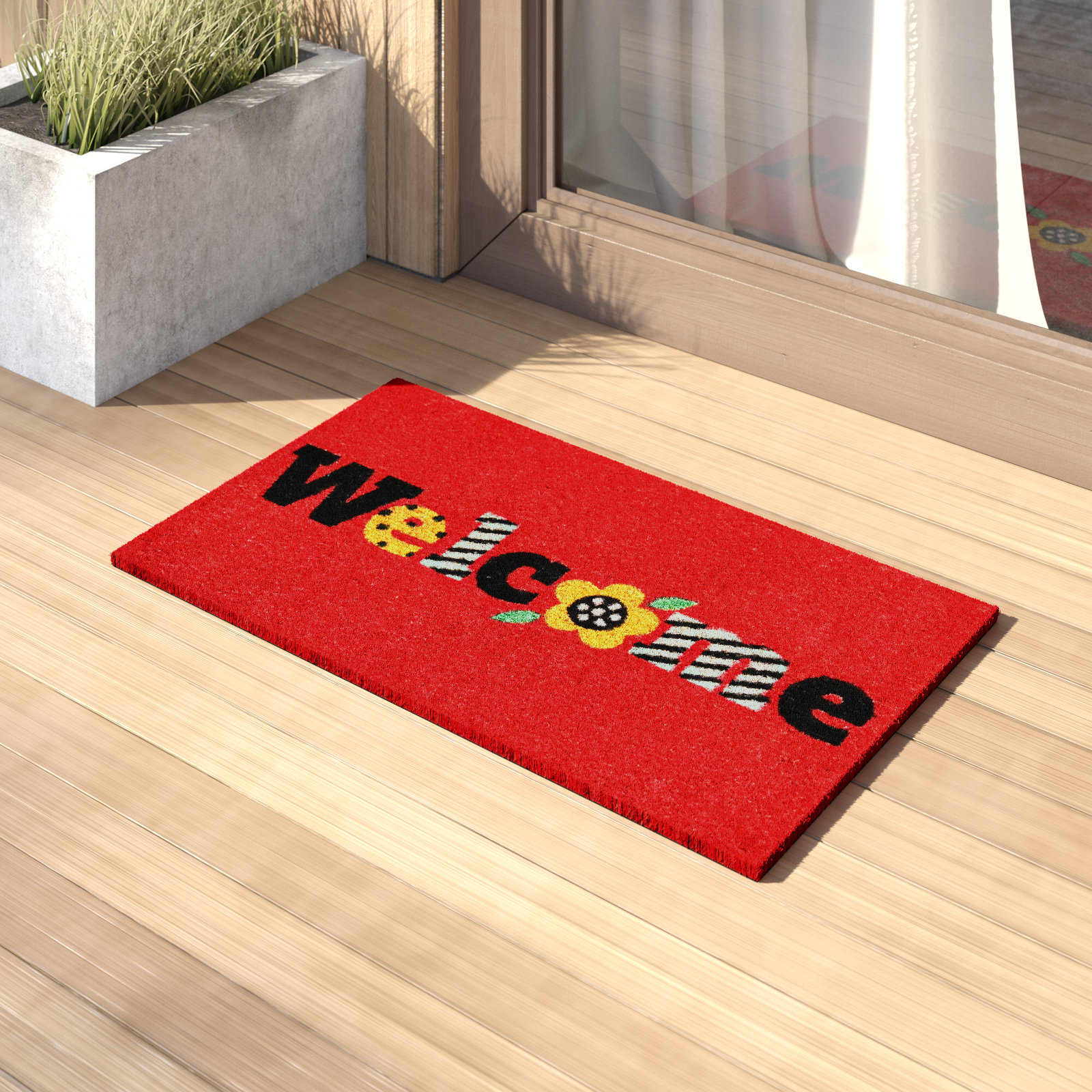 Lark Manor Arlynda Piccadilly Welcome 29 in. x 17 in. Non-Slip Outdoor ...