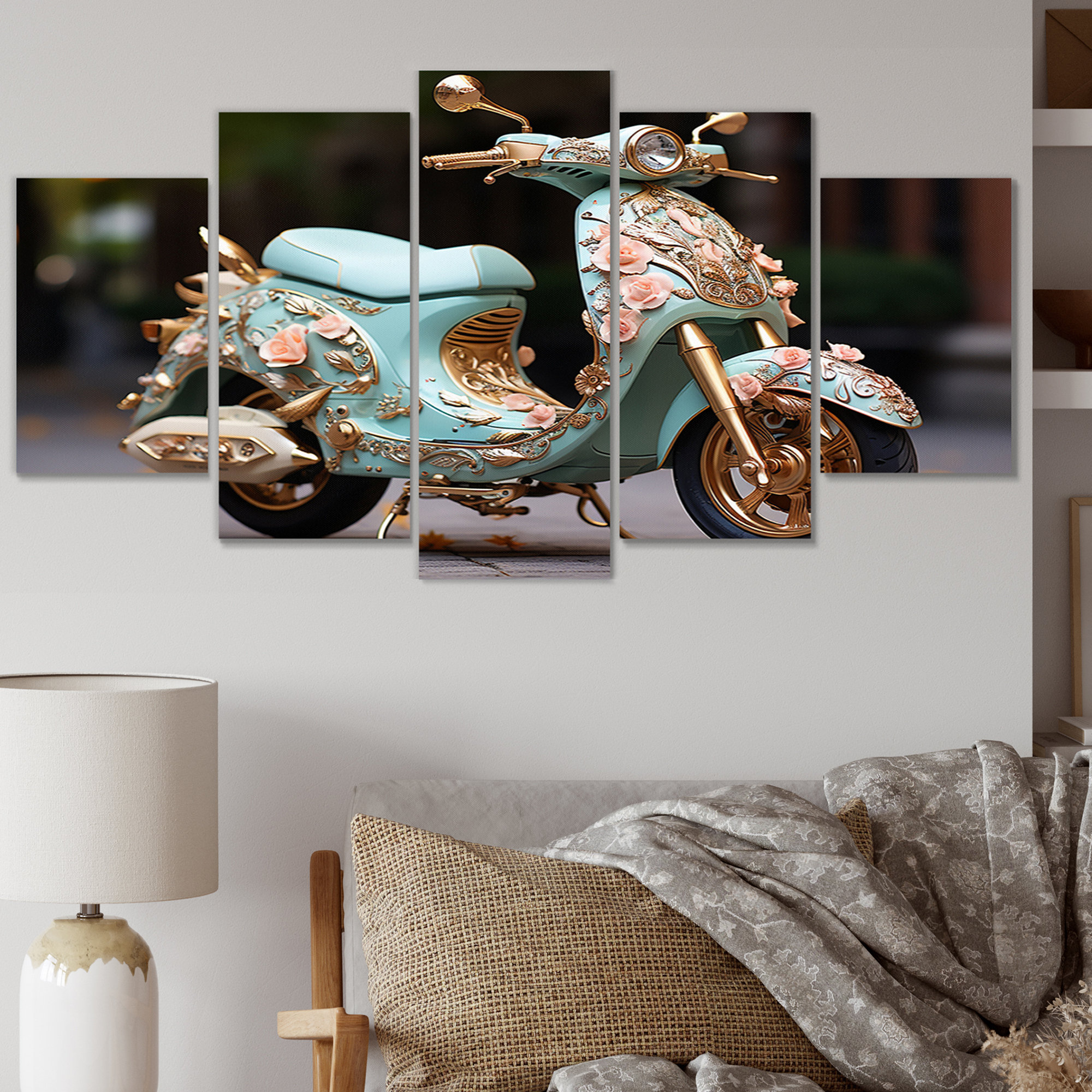 Mercer41 Turquoise Gold Scooter Custom Cruiser III - Transportation ...