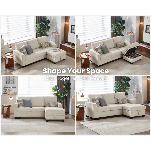 Latitude Run® Modular Sectional Couch| Corduroy Sofa Bed Convertible ...