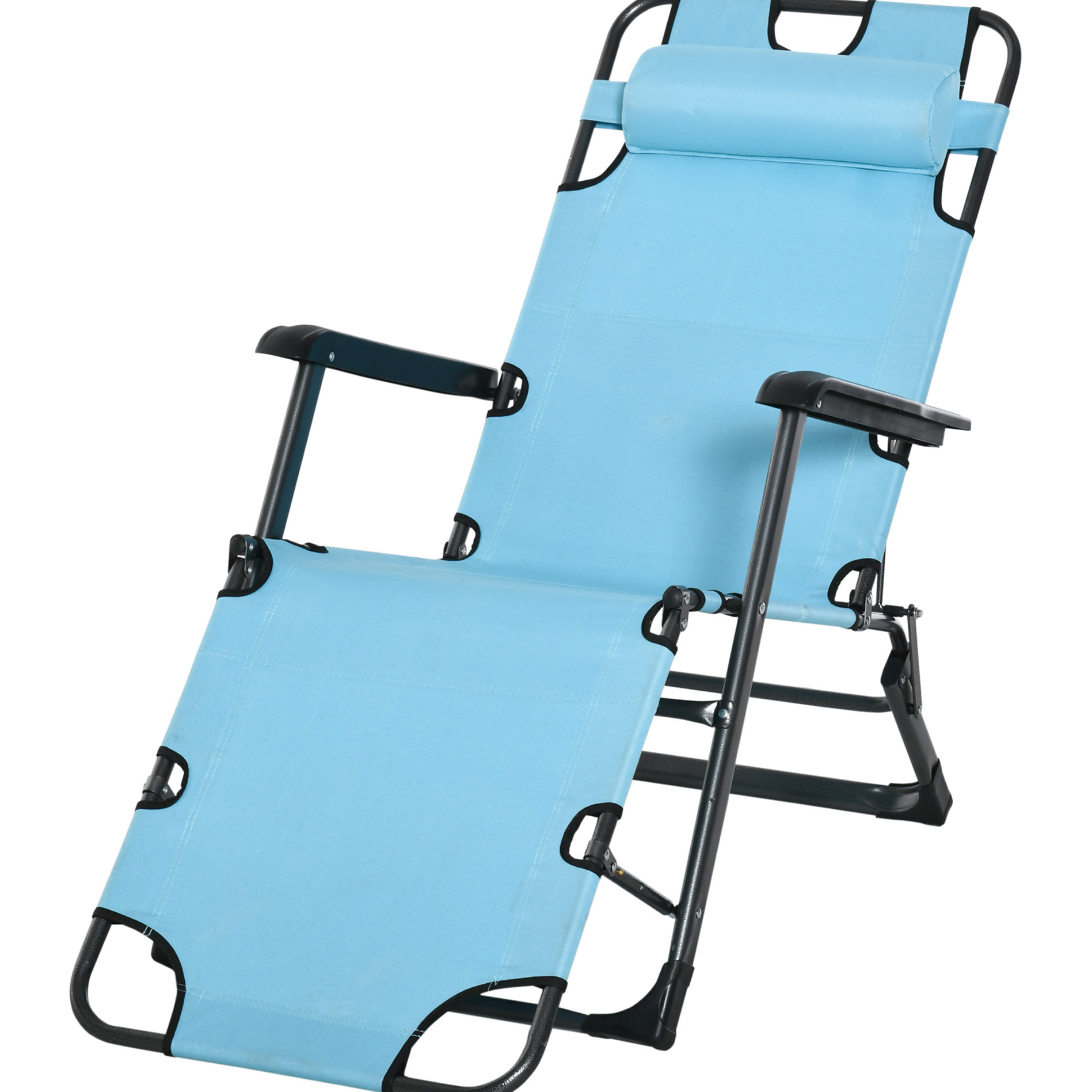George Oliver Blue Folding Camping Lounge Chair - 21 Sunbathing With ...