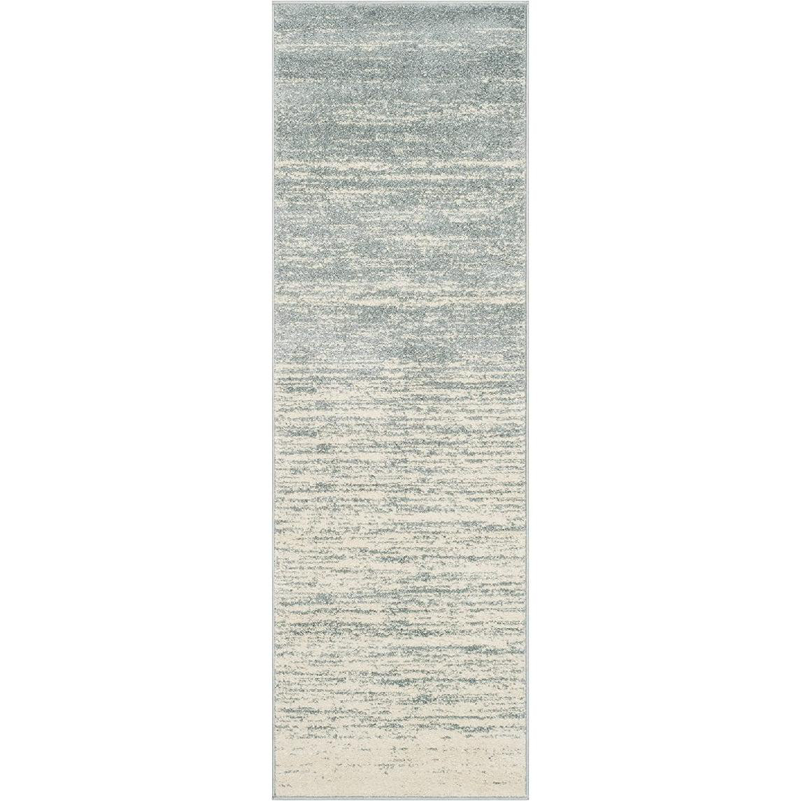 17 Stories Ombre Machine Woven Polypropylene Area Rug in Blue/Beige ...