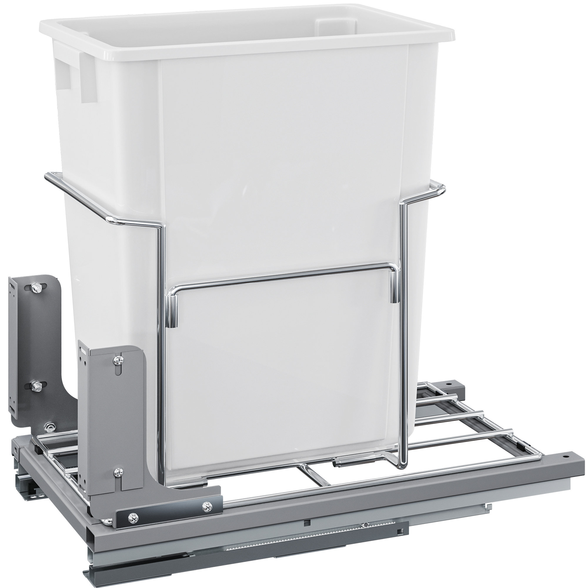 Balconera 37QT White Pull-Out Trash Can With Soft-Close Slides Slide ...