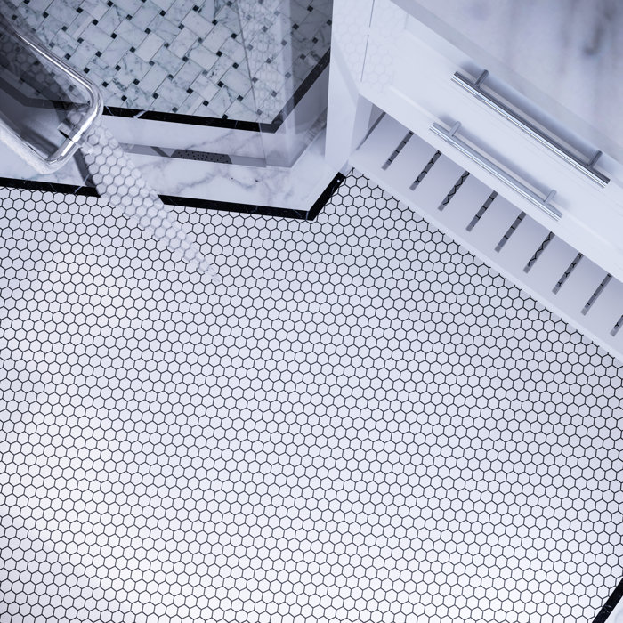 Supreme Tile Tiny 1" x 1" Porcelain Mosaic Wall & Floor Tile & Reviews ...