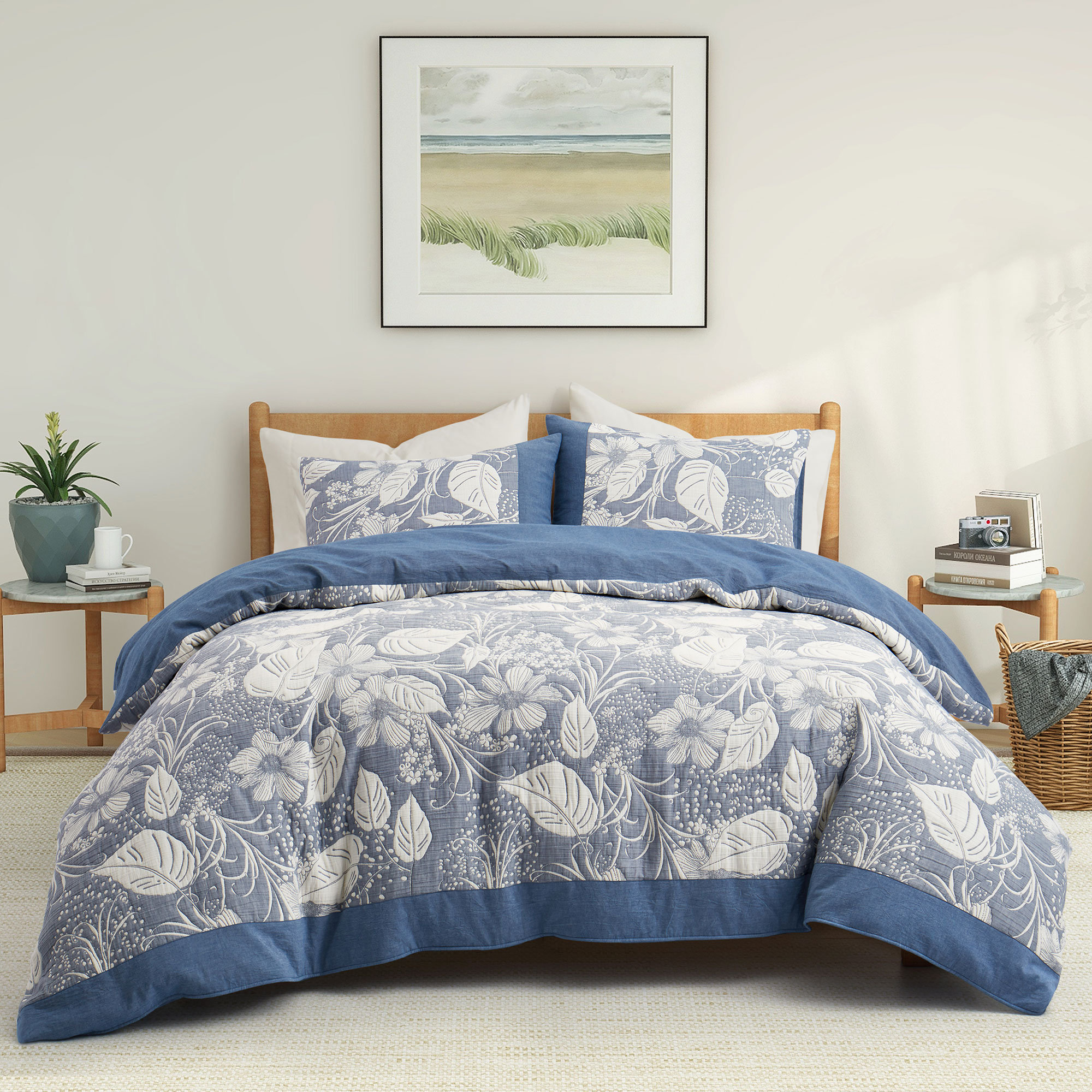 Peace Nest Double Gauze Cotton Jacquard Duvet Cover Set & Reviews | Wayfair