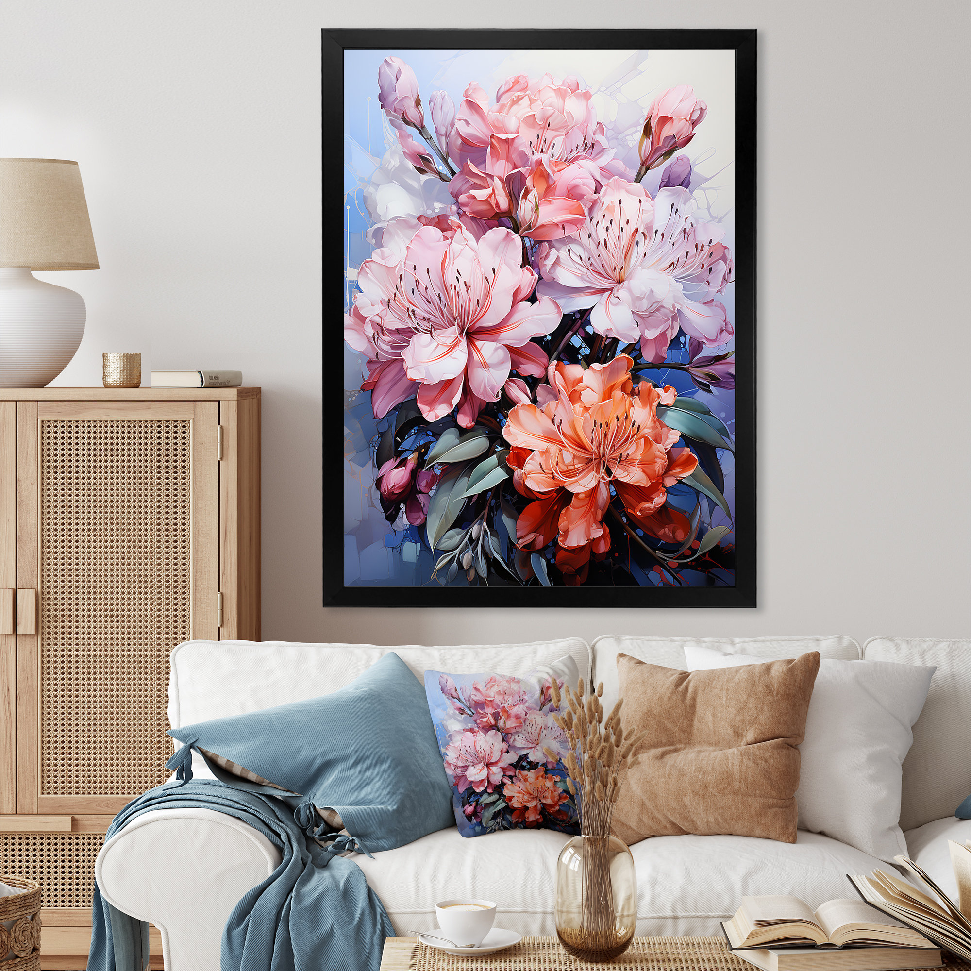 Winston Porter Rhododendron Pink Collage I - Floral & Botanical Canvas ...