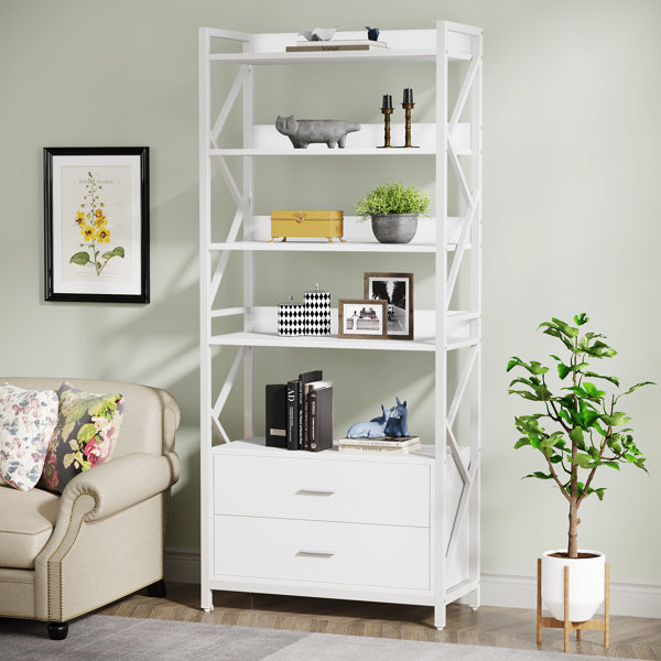 17 Stories 2 Drawer Bookcase Tall Bookshelf & Reviews | Wayfair
