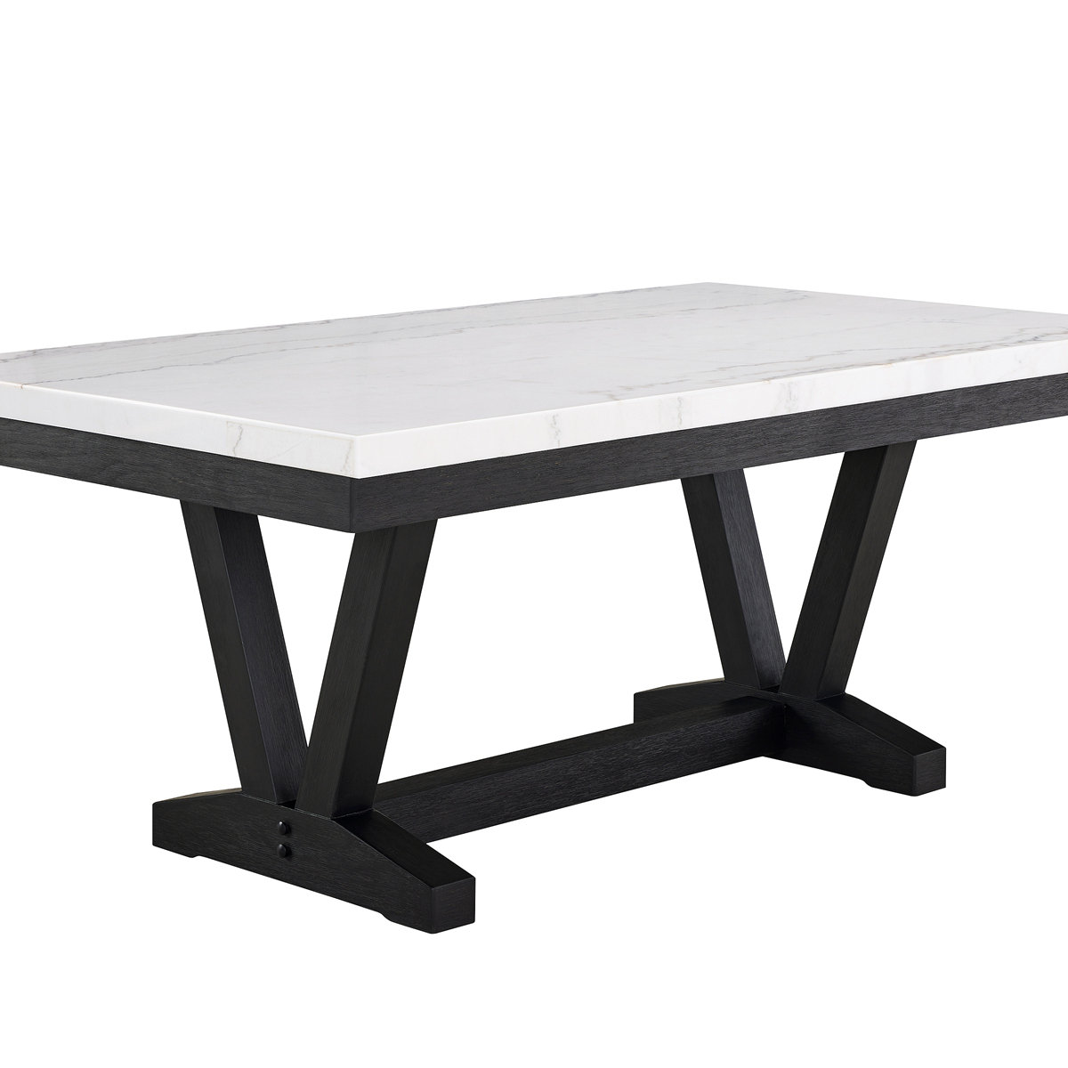 Ivy Bronx 1Pc Modern Formal Dining Table Genuine Marble Rectangular ...