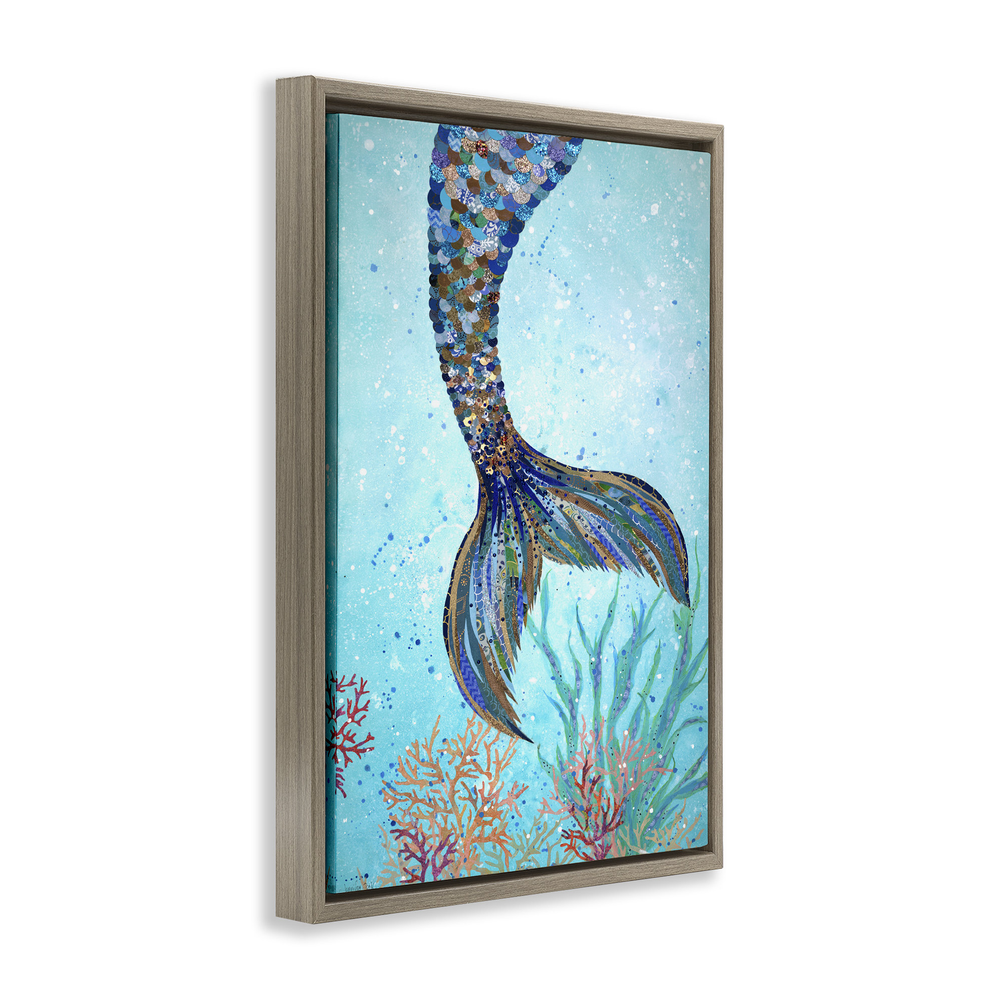 Dovecove Tall Tails Mermaid Framed Floater Canvas by Jennifer Peck ...