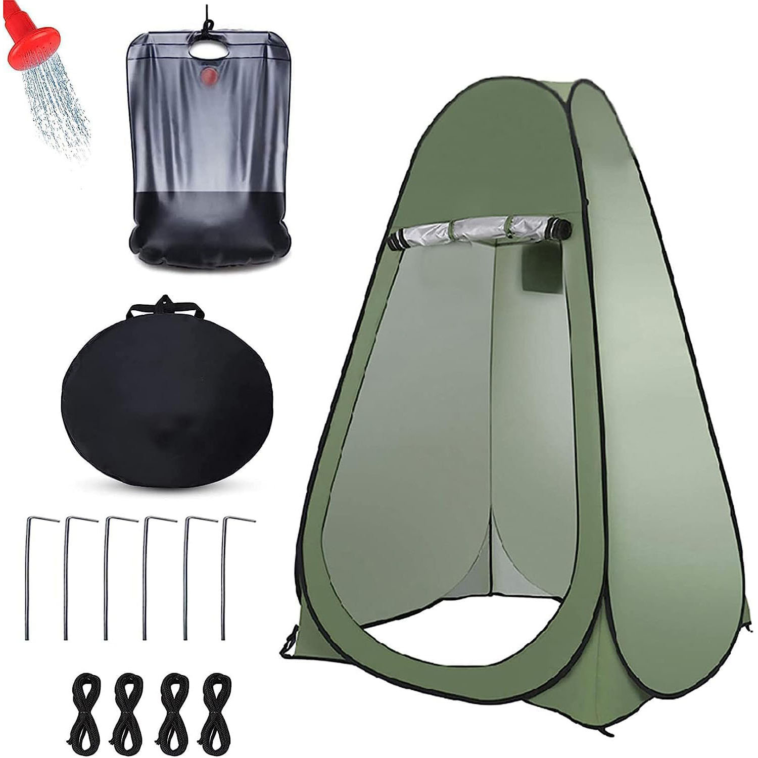 BINO Pop-Up Shower Tent & 20L Solar Shower Bag Combo - Waterproof ...