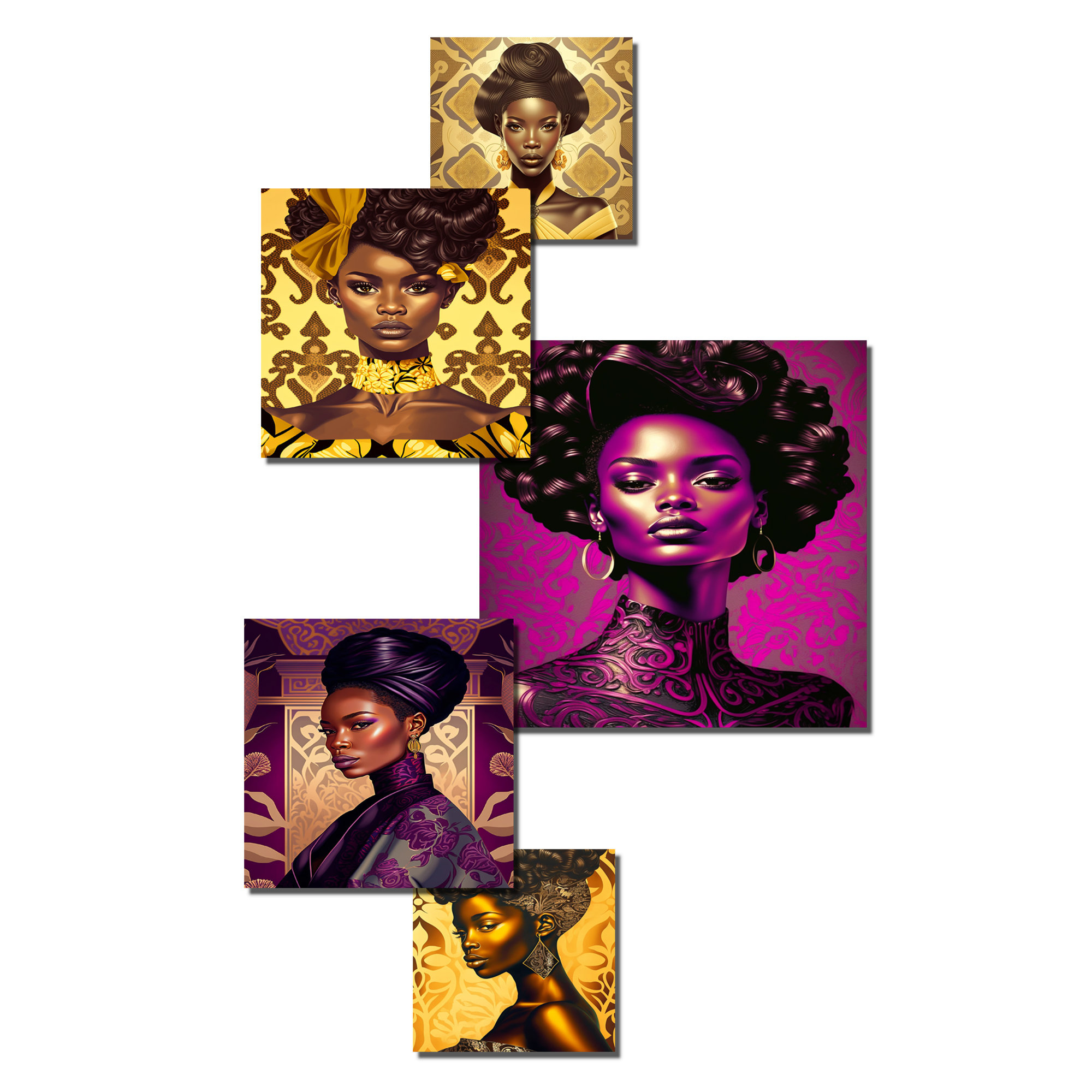 Everly Quinn Vintage High Fashion African American Model VI On Metal 5 ...