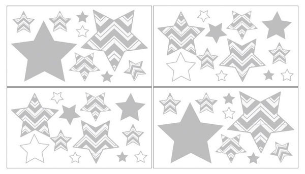 Sweet Jojo Designs Zig Zag Yellow and Grey Collection Wall Decal ...