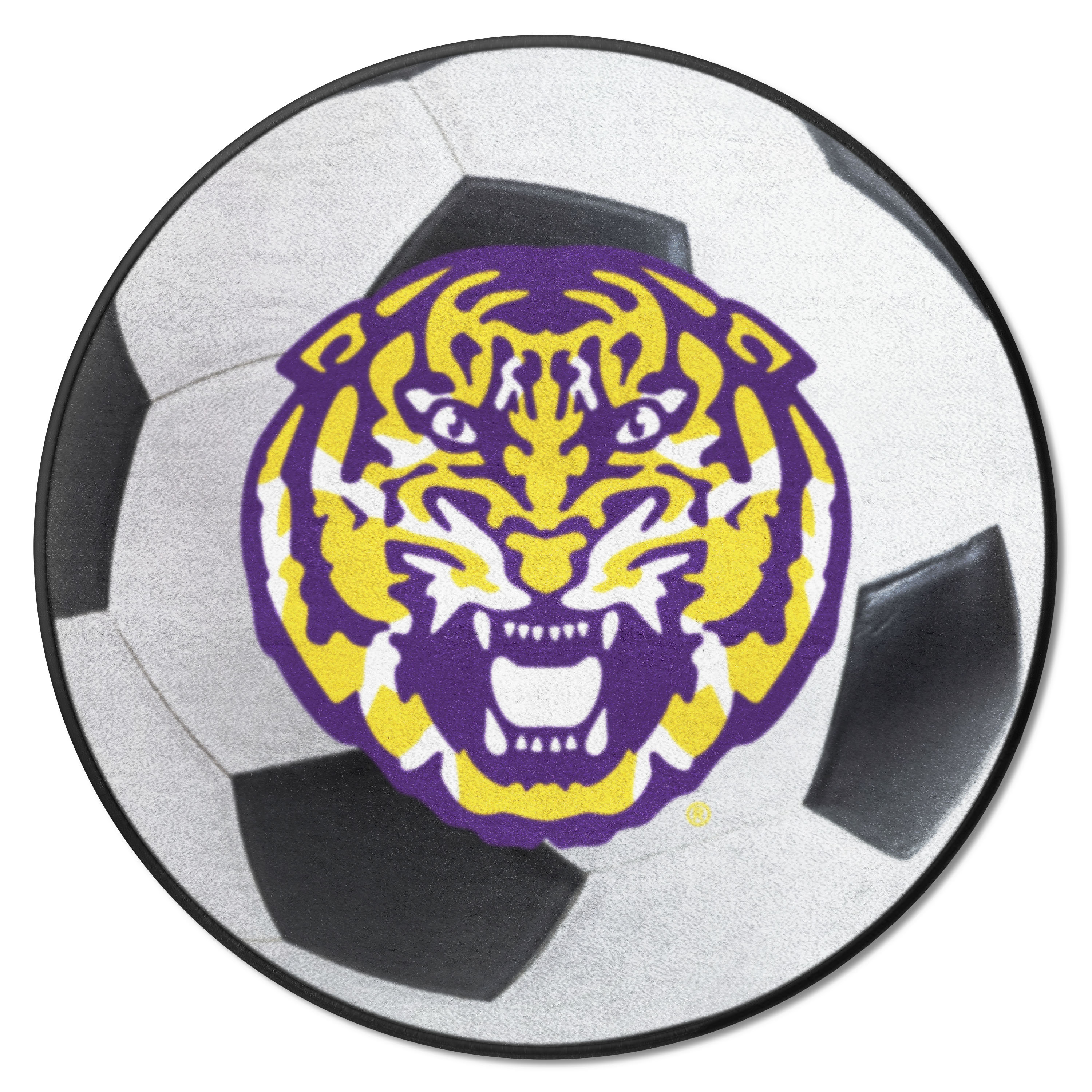 FANMATS LSU_LSU Tigers Soccer Ball Rug - 27In. Diameter | Wayfair