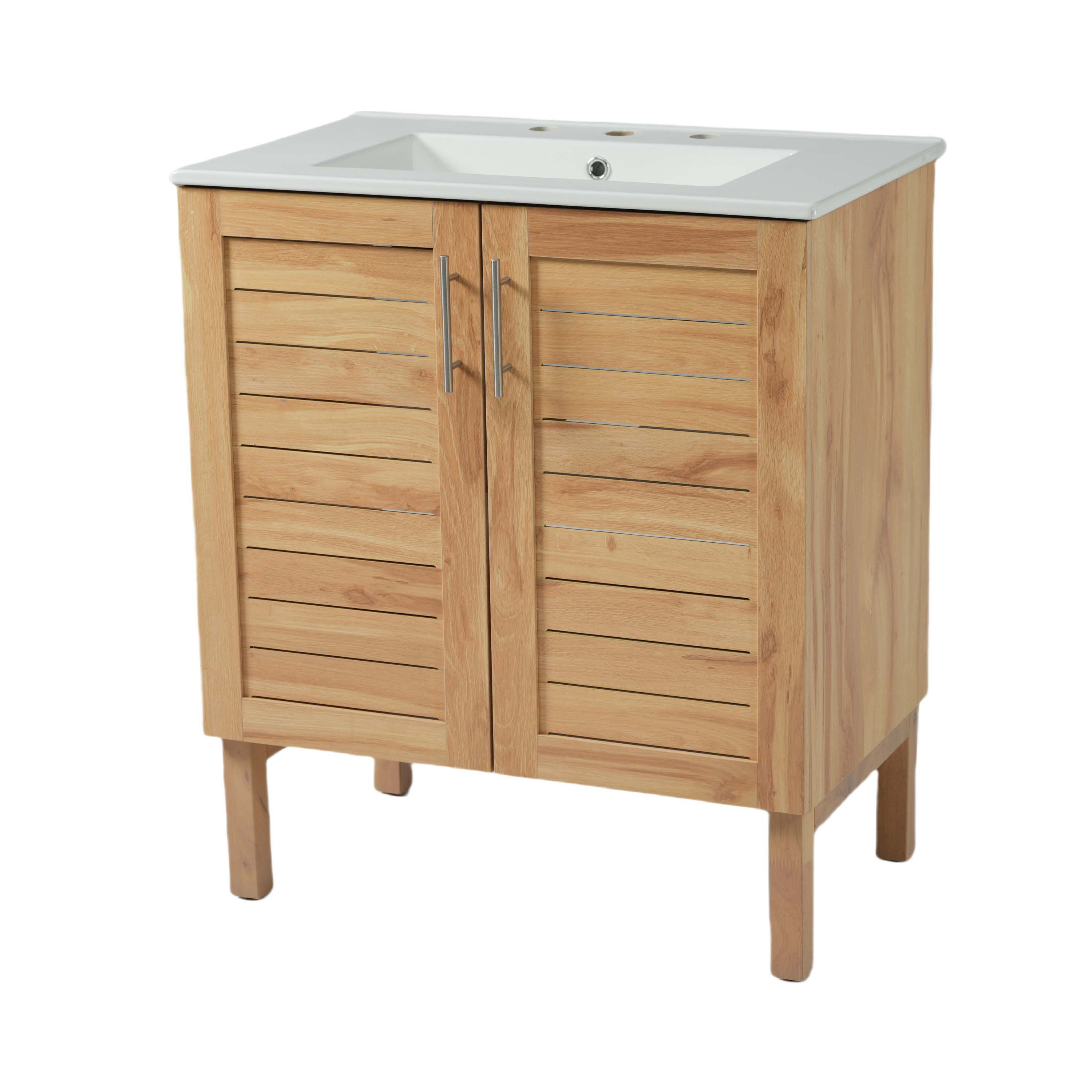 Gracie Oaks Vintage 30-Inch Bathroom Vanity with Classic Panel Design ...