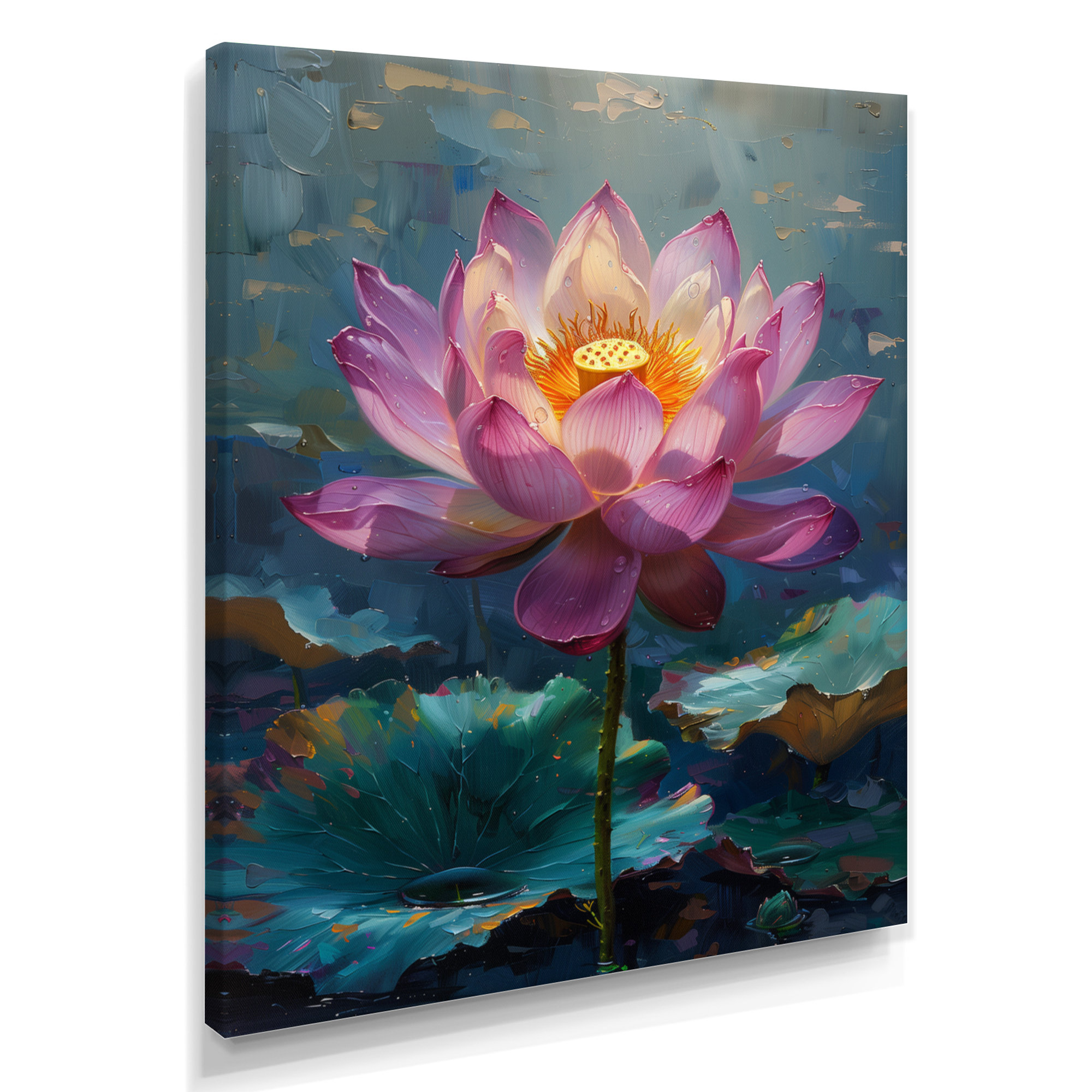 Winston Porter Pink Green Radiant Lotus Pond III - Lotus Wall Art ...