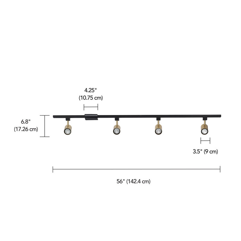 Ebern Designs 56" 4 - Light Track Kit & Reviews | Wayfair